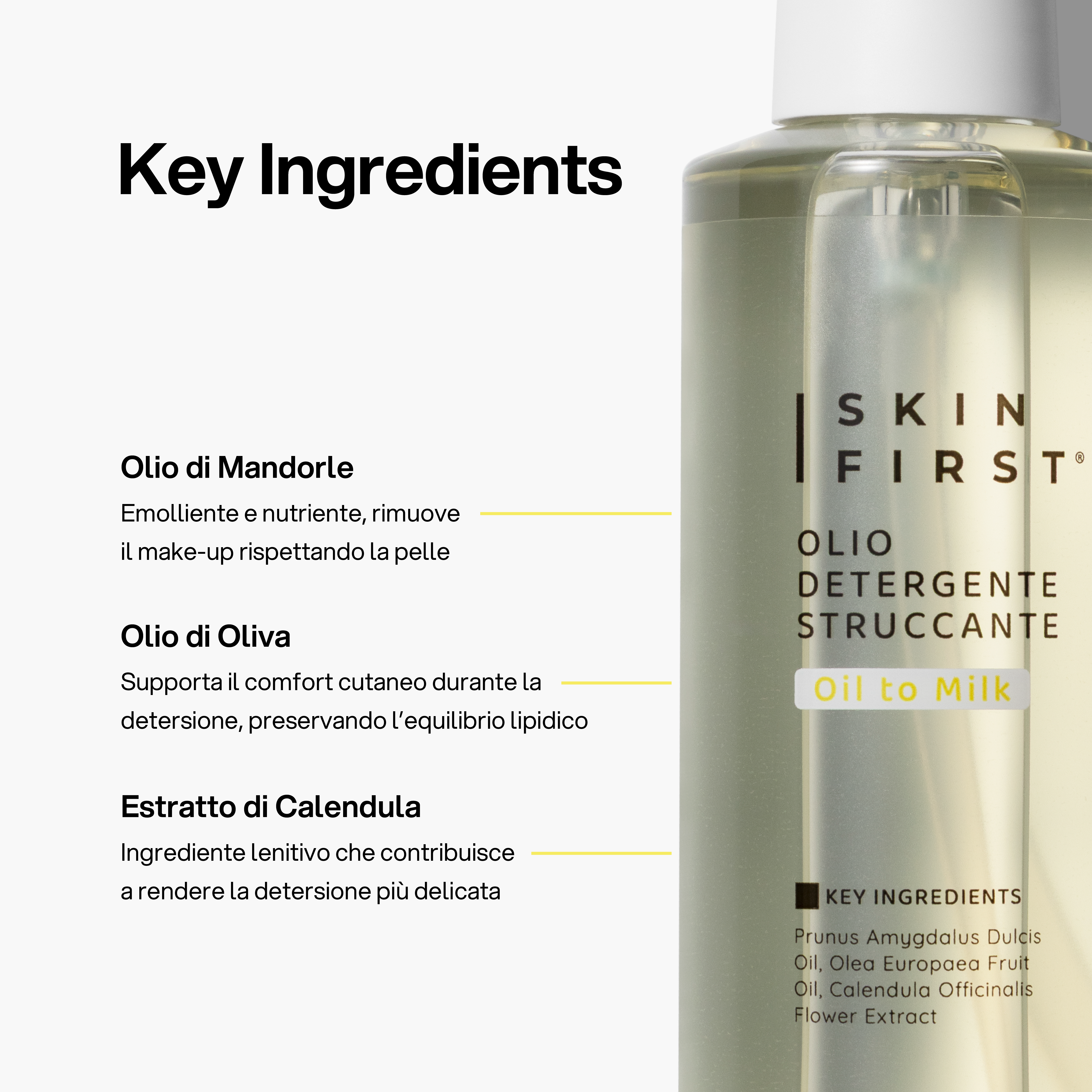 Olio Detergente Struccante - Oil to Milk – SKIN FIRST®